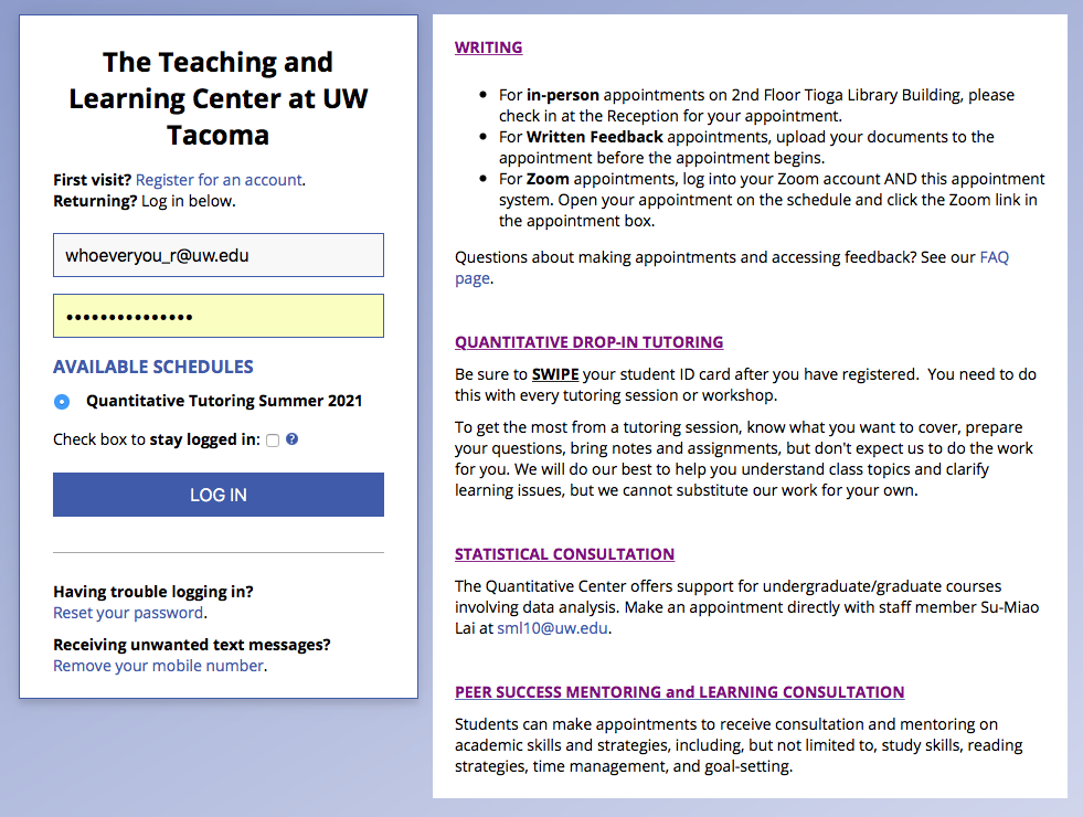 Tutoring Appointment FAQs | Teaching & Learning Centers | University of ...
