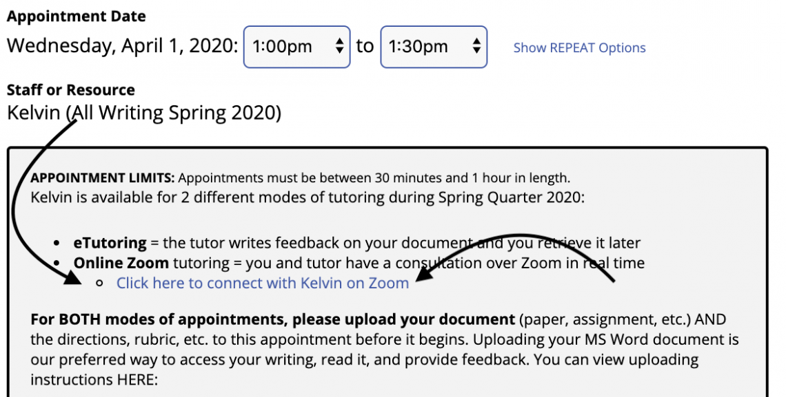 Tutoring Appointment FAQs | Teaching & Learning Centers | University of ...