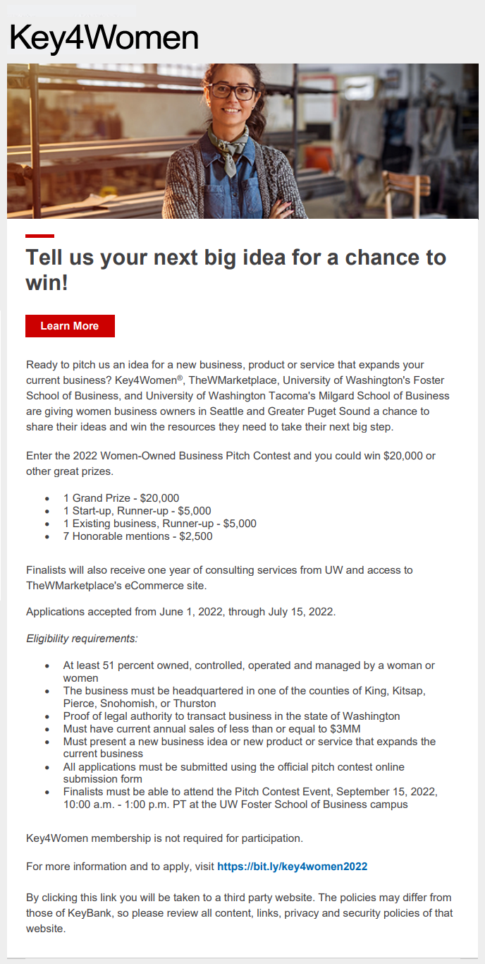 Key4Women 2022 Pitch Contest | Milgard School of Business | University ...